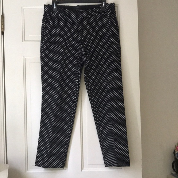 J. Crew | Pants & Jumpsuits | J Crew Cropped Black And White Polka Dot ...